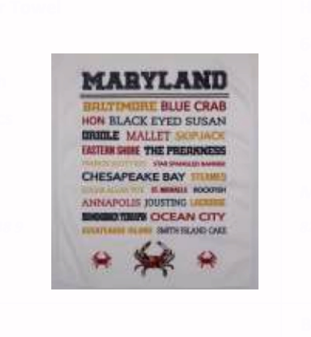 Maryland Famous Words Microfiber Kitchen Towel - CycleServe Store