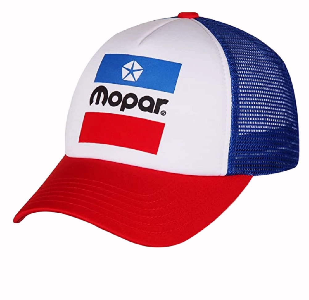 Mopar Vintage Logo Red White Blue Mesh Cap Hat - CycleServe Store