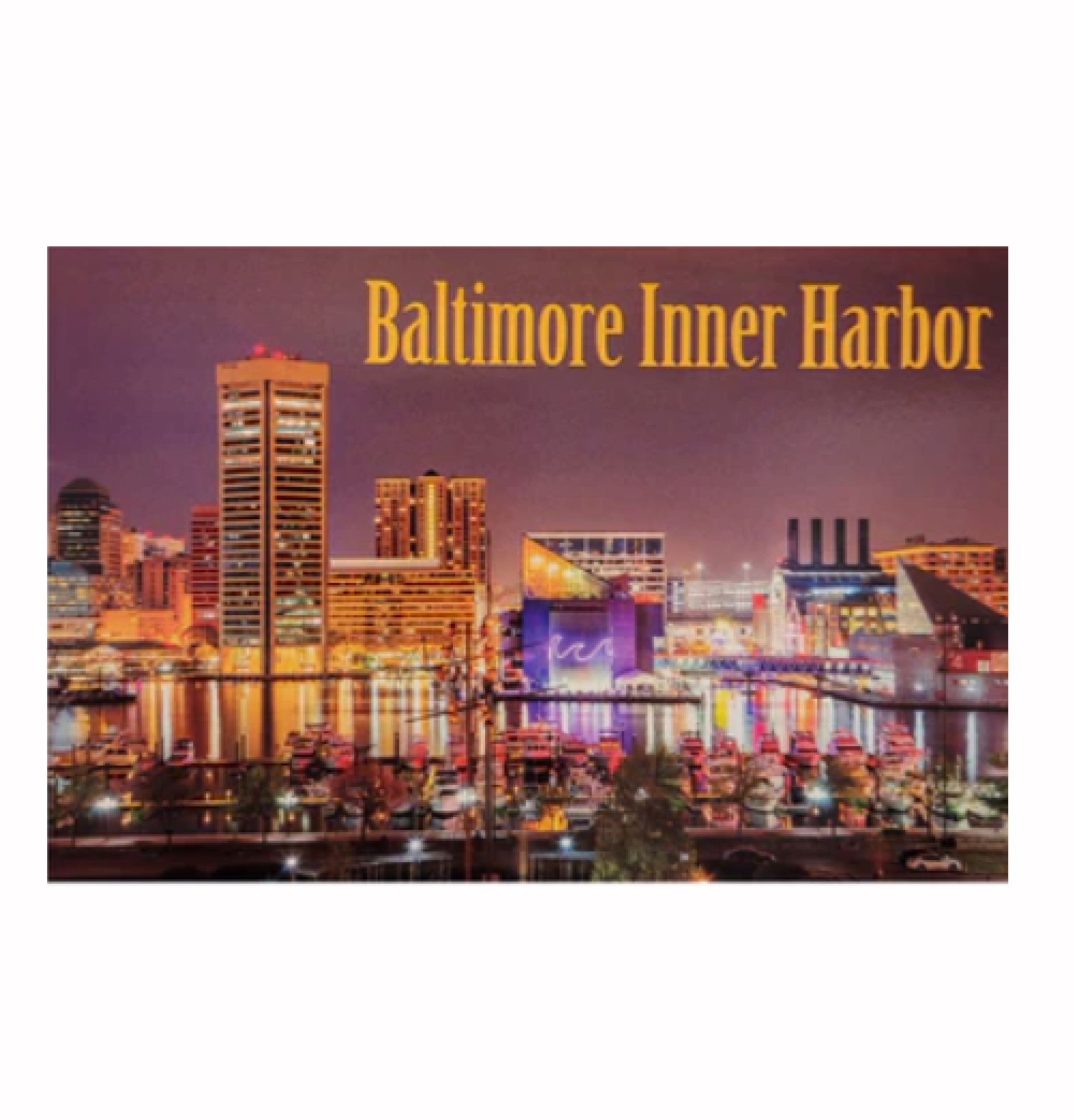 Baltimore Inner Harbor At Night Postcard - CycleServe Store