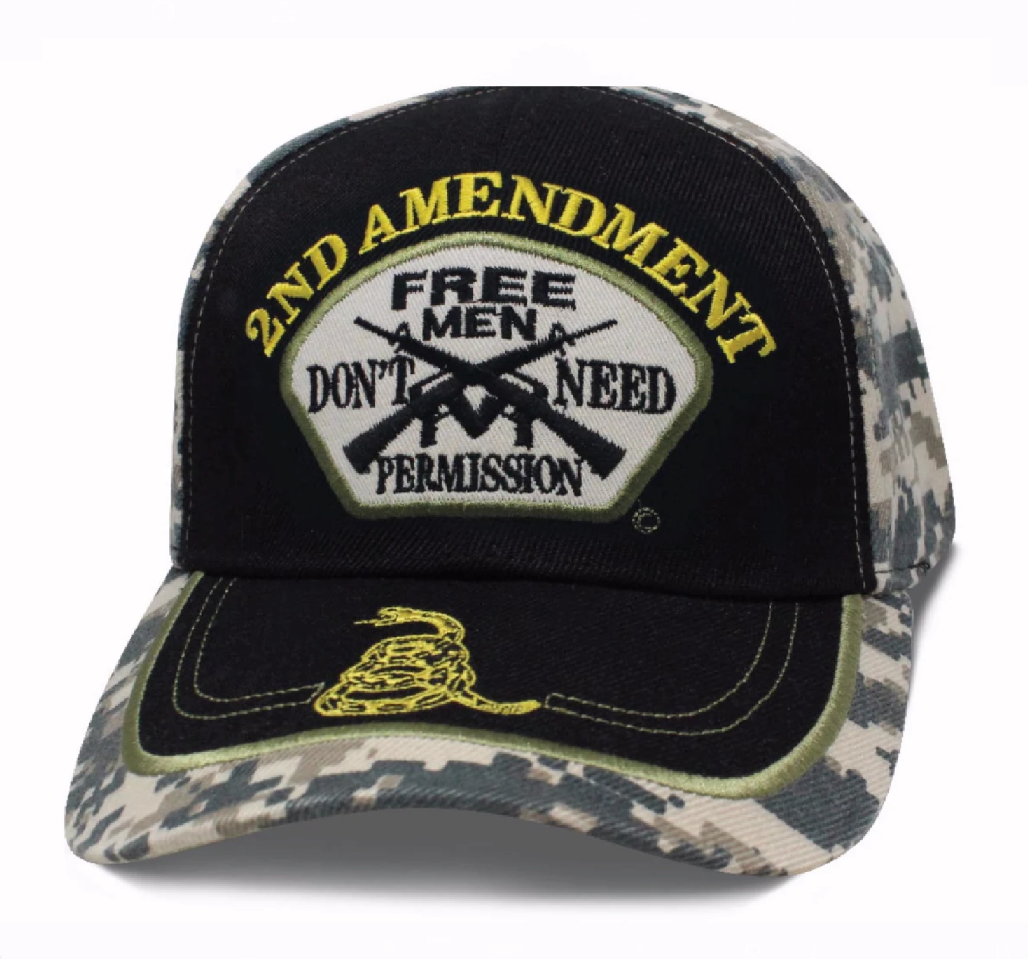 2nd Amendment Free Men Don't Need Permission Digi Camo Cap Hat ...